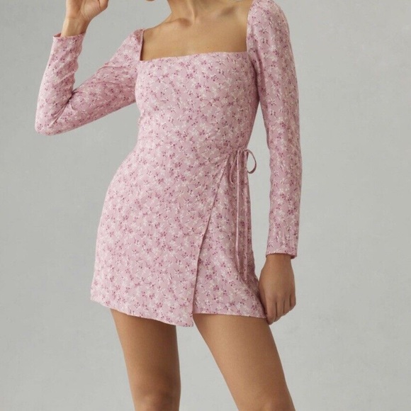 Reformation | Dresses | Reformation Rosalie Floral Mini Wrap Dress Sz 4 ...